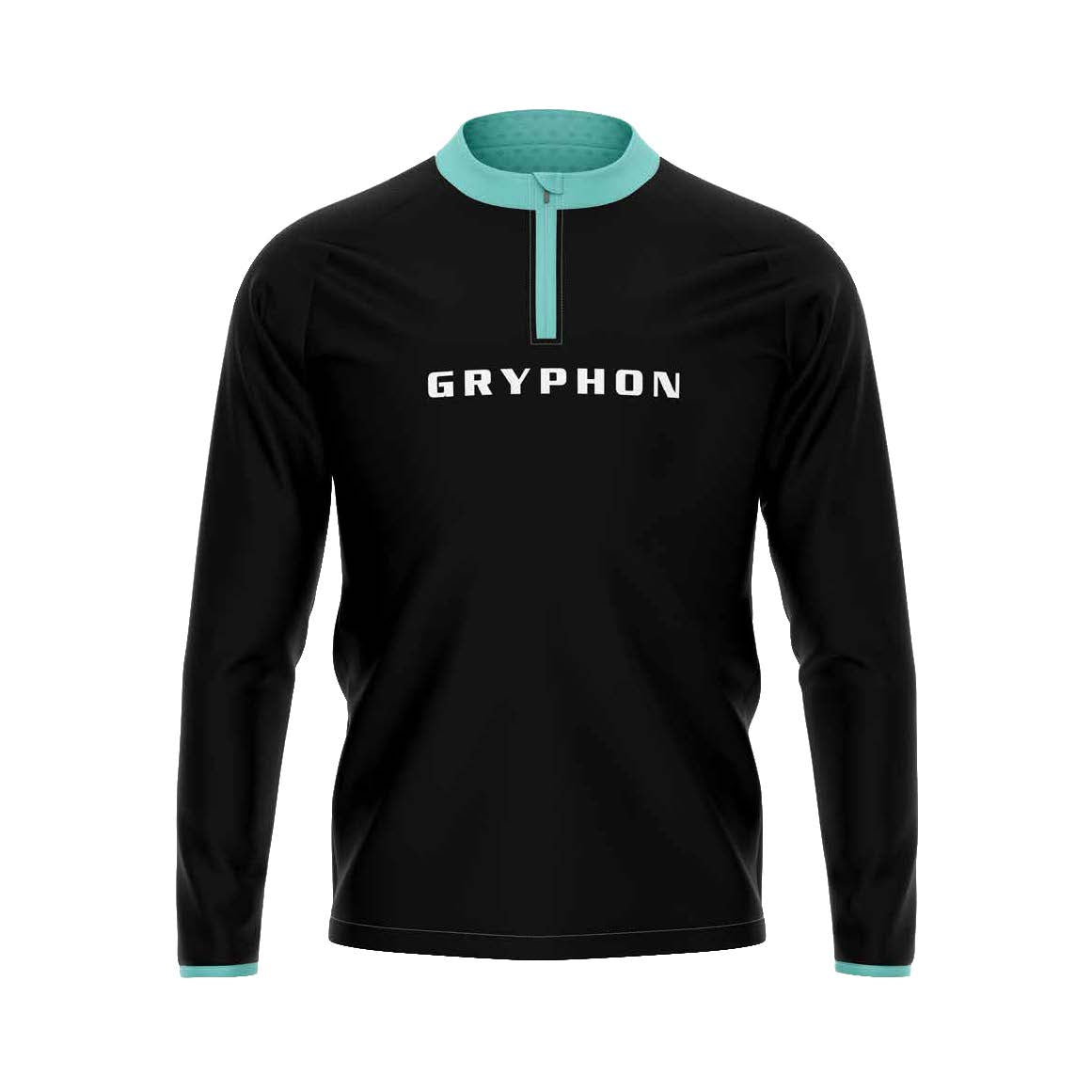 GRYPHON Trainer 1/4 Zip Top Black/Teal G24 – Kimsports